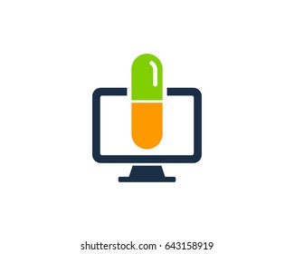 Computer Medicine Icon Logo Design Element Stock Vector (Royalty Free ...