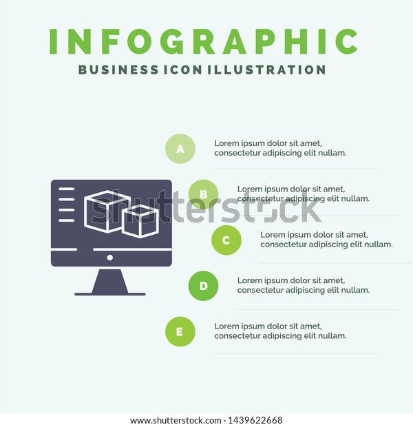 Computer Monitor Box Computing Infographics Presentation Stock Vector ...