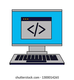 Computer Monitor Keyboard Coding Website Stock Vector (Royalty Free ...