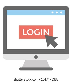 Computer Monitor Login Screen Pointer Stock Vector (Royalty Free ...