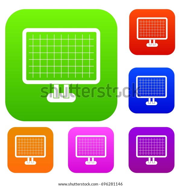 Computer Monitor Program Architecture Simple Style Stock Vector ...