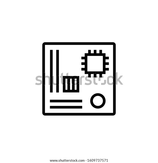 Computer Motherboard Icon Personal Computer Symbol Stock Vector ...