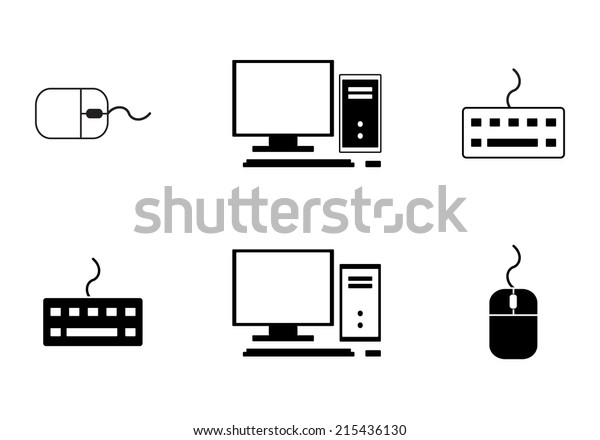 Computer Mouse Keyboard Icons Set Graphic Stock Vector (Royalty Free ...