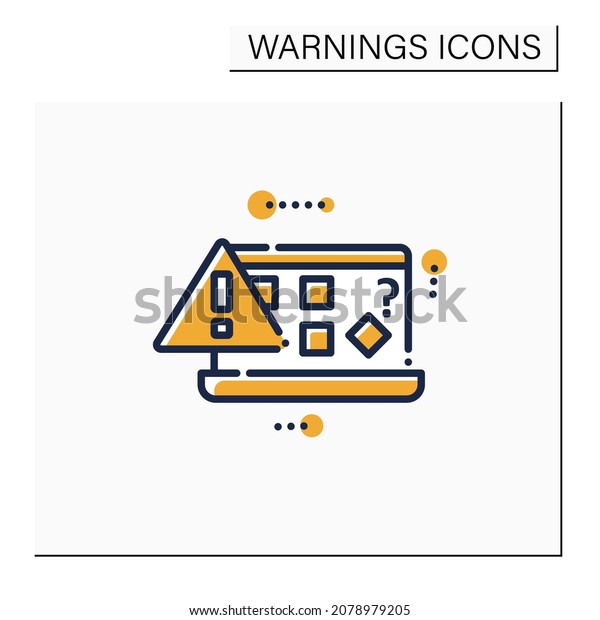 Computer Notification Color Icon Unfamiliar Icons Stock Vector (Royalty ...