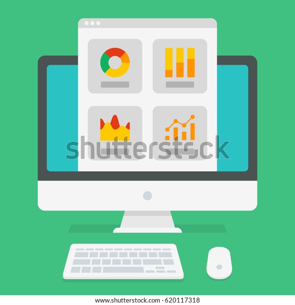 Computer Open Charts Graph Online Business Stock Vector (Royalty Free ...