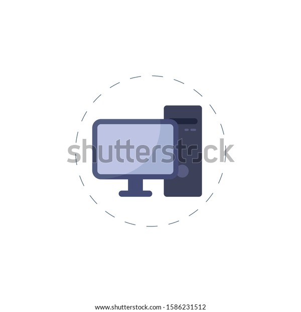 Computer Pc Colourful Clipart Flat Vector Stock Vector (Royalty Free ...
