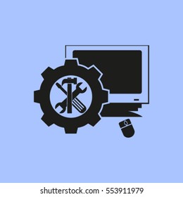 Computer Repair Vector Icons Stock Vector (Royalty Free) 553911979 ...