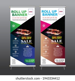 Computer Roll Banner Mockup Color Full Stock Vector (Royalty Free ...