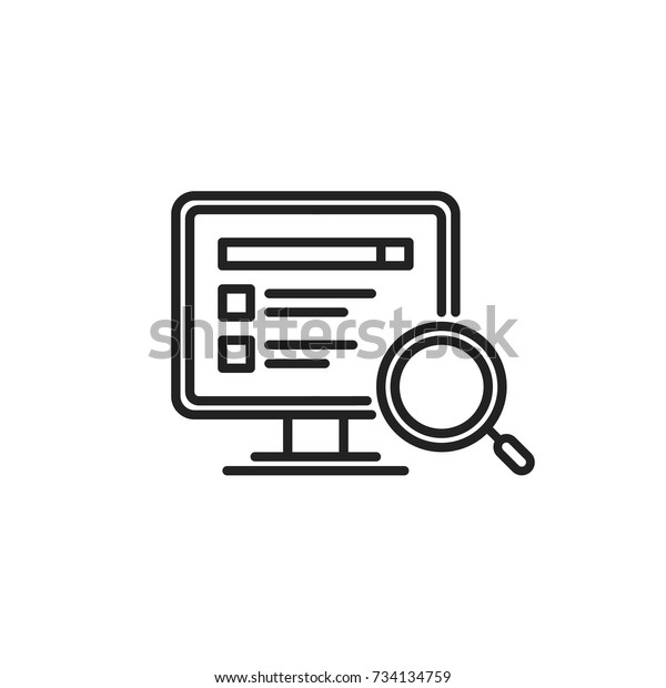 Computer Search Vector Line Icon Stock Vector (Royalty Free) 734134759 ...