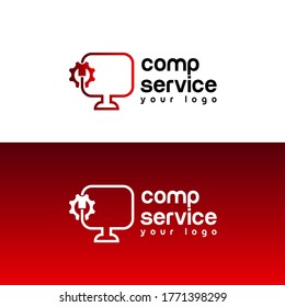 Computer Service Logo Design Minimal Creative Stock Vector (Royalty ...