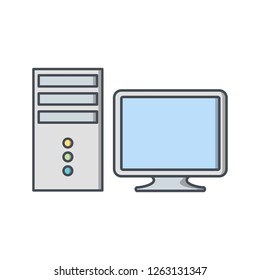 Pc Icon Vector Simple Flat Symbol Stock Vector (Royalty Free ...