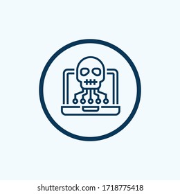 Computer Skull Crossbones Symbol Virus Cybercrime Stock Vector (Royalty ...