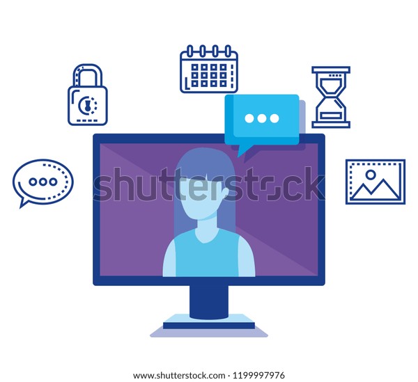 Computer Social Media Icons Stock Vector (Royalty Free) 1199997976 ...
