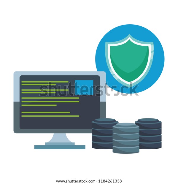 Computer Stoage Database Stock Vector (Royalty Free) 1184261338 ...