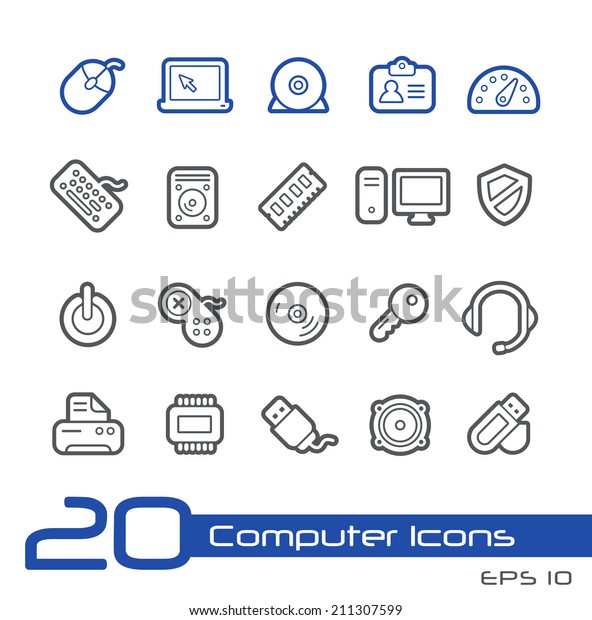 Computer Store Icons Line Series Stock Vector (Royalty Free) 211307599 ...