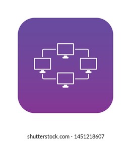 Computer Transmission Information Icon Digital Purple Stock Vector ...