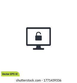 Computer Unlocked Icon Illustration Vector Eps Stock Vector (Royalty ...