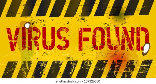 Computer Virus Sign Vector Illustration Grungy Stock Vector (Royalty ...