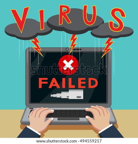 Computer Virus Vector Illustration Cartoon Stock Vector (Royalty Free ...