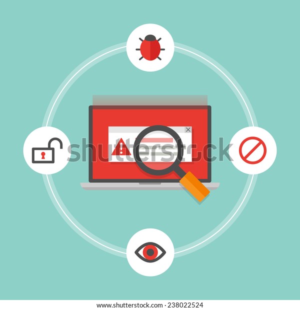 Computer Viruses Concept Vector Illustration Flat Stock Vector (Royalty ...