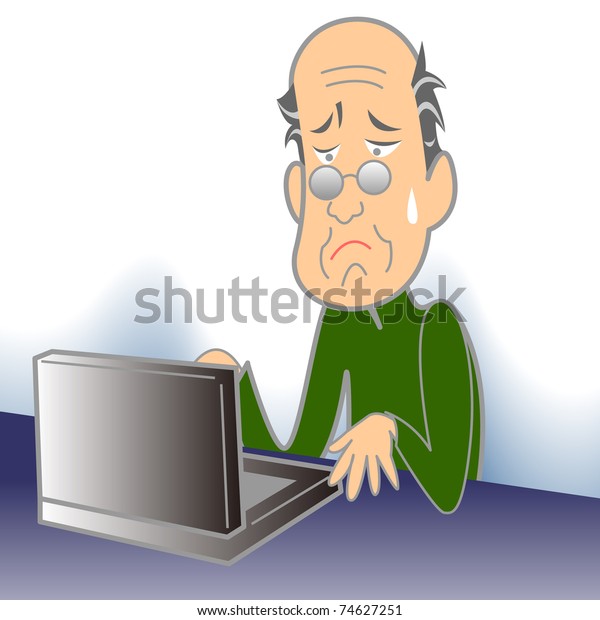 Computers Old Man Grandpa Stock Vector (Royalty Free) 74627251 ...