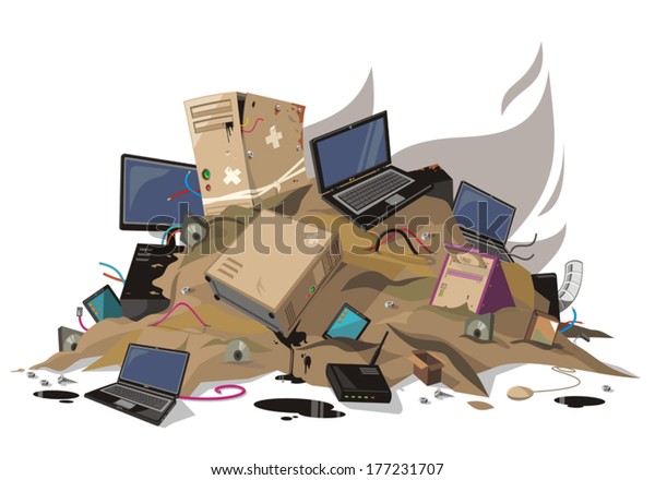 Computers Waste Stock Vector (Royalty Free) 177231707