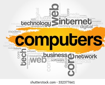 Computers Word Cloud Business Concept Stock Vector (Royalty Free ...