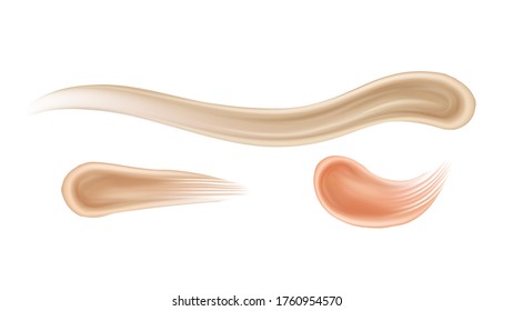 Concealer Stroke Face Cosmetics Makeup Set Stock Vector (Royalty Free ...