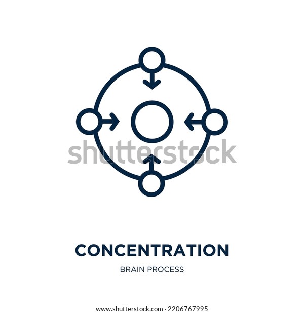 Concentration Icon Brain Process Collection Thin Stock Vector (Royalty ...