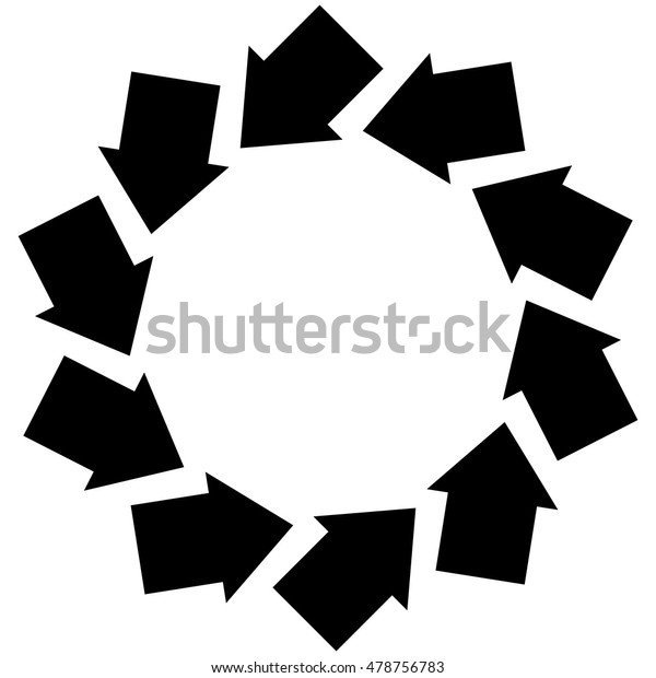 Vektor Stok Concentric Arrows Symbol Illustrate Rotation Gyration ...