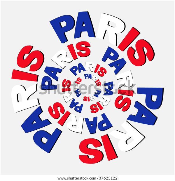 Concentric Circles Paris Flag Text Illustration Stock Vector (Royalty ...