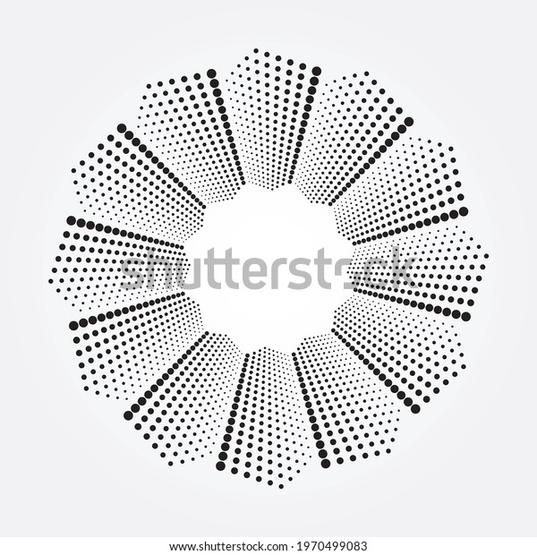 Concentric Radial Halftone Pattern Dotted Abstract Stock Vector ...