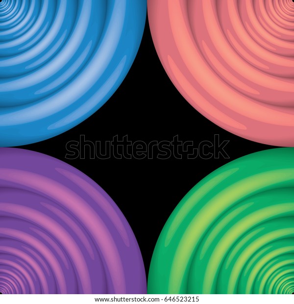 Concentric Rings Cut Four Colored Differently Stock Vector (Royalty ...