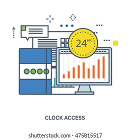 Concept 24 Hour Access Office Work Stock Vector (Royalty Free ...