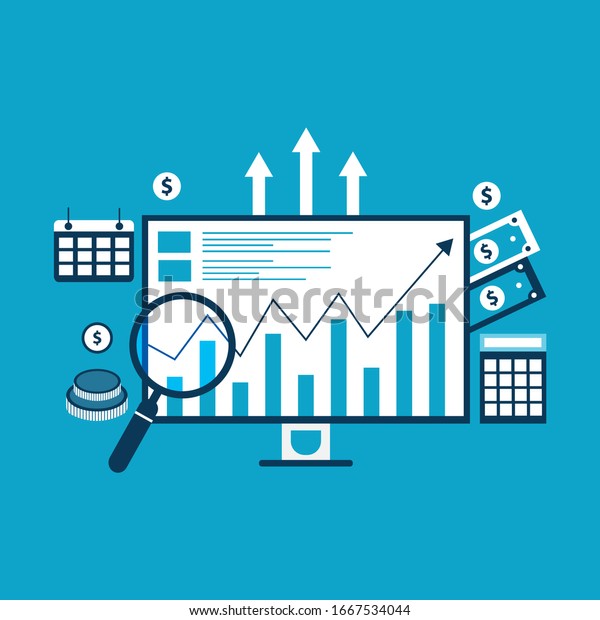 Concept Accounting Analysis Audit Calculation Auditing 库存矢量图（免版税）1667534044
