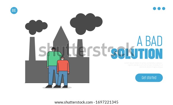 Concept Air Pollution Website Landing Page Stock Vector (Royalty Free ...