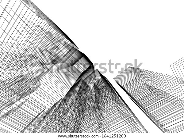 Concept Architecture City Buildings Linear Vector Stock Vector (Royalty ...