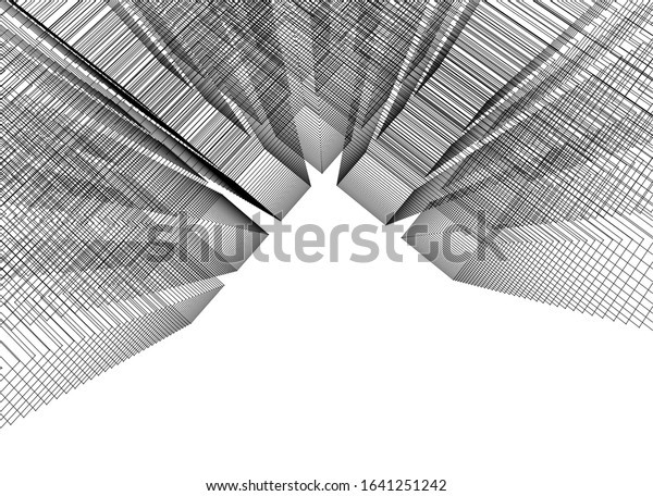 Concept Architecture City Buildings Linear Vector Stock Vector (Royalty ...