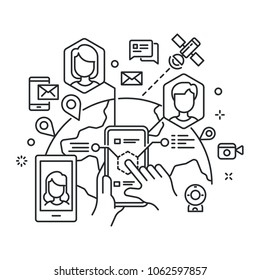 Concept Augmented Reality Global Communication Stock Vector (Royalty ...