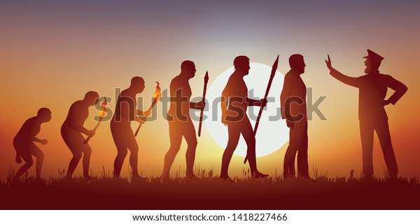 Concept Authoritarian State Man Uniform Who Stock Vector (Royalty Free ...