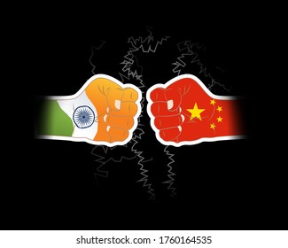 Concept Background India China War Vector Stock Vector (Royalty Free ...