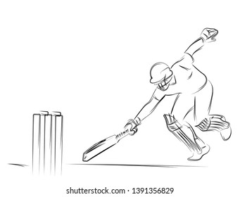 Concept Batsman Run Out Cricket Championship Stock Vector (Royalty Free ...