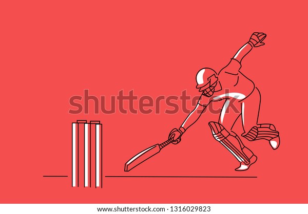 Concept Batsman Run Out Cricket Championship Stock Vector (Royalty Free ...