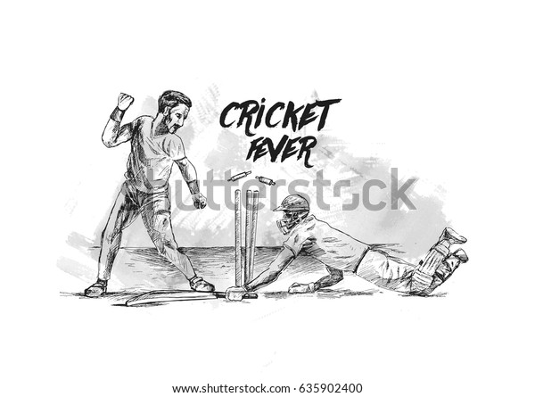 Concept Batsman Run Out Cricket Championship Stock Vector (Royalty Free ...