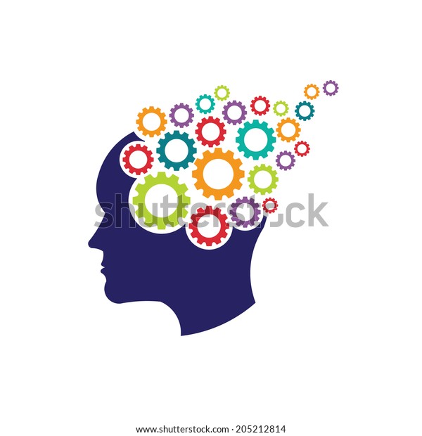 Concept Brain Gears Vector Icon: immagine vettoriale stock (royalty ...
