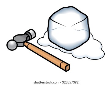 Concept Breaking Ice Hammer Block Ice Stock Vector (Royalty Free ...