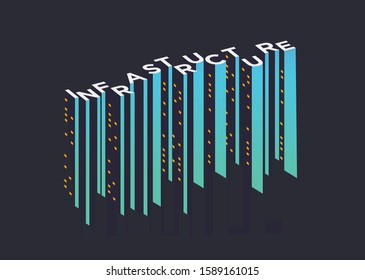 Concept Building City Illustration Text Infrastructure Stock Vector ...