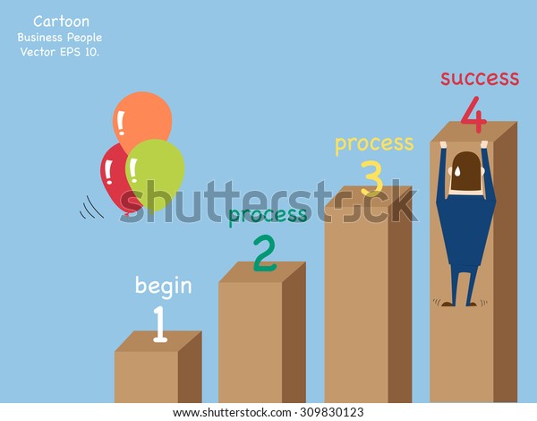 Concept Business Cartoon People Work Hard: เวกเตอร์สต็อก (ปลอดค่า ...