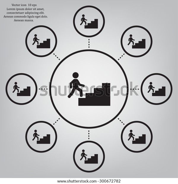 Concept Businessman On Stair Steps Metaphor Stock Vector (Royalty Free ...