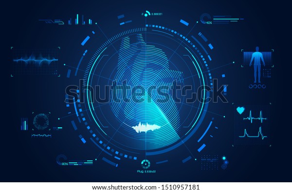 Concept Cardiology Technology Shape Heart Medical Stock Vector (Royalty ...